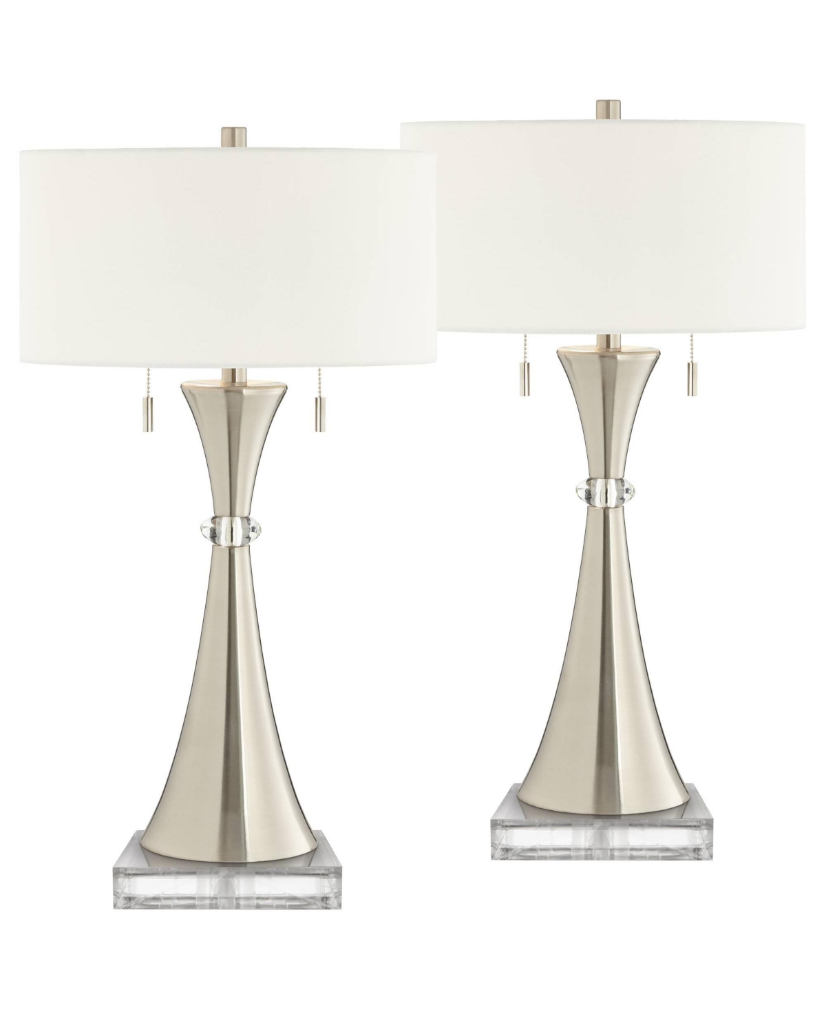 Click here for 360 Lighting Rachel Modern Table Lamps Set of 2 wi... prices