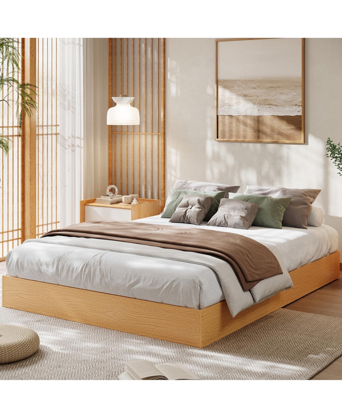 Click here for homfan Wood Platform Bed Frame Bed Frame Without H... prices