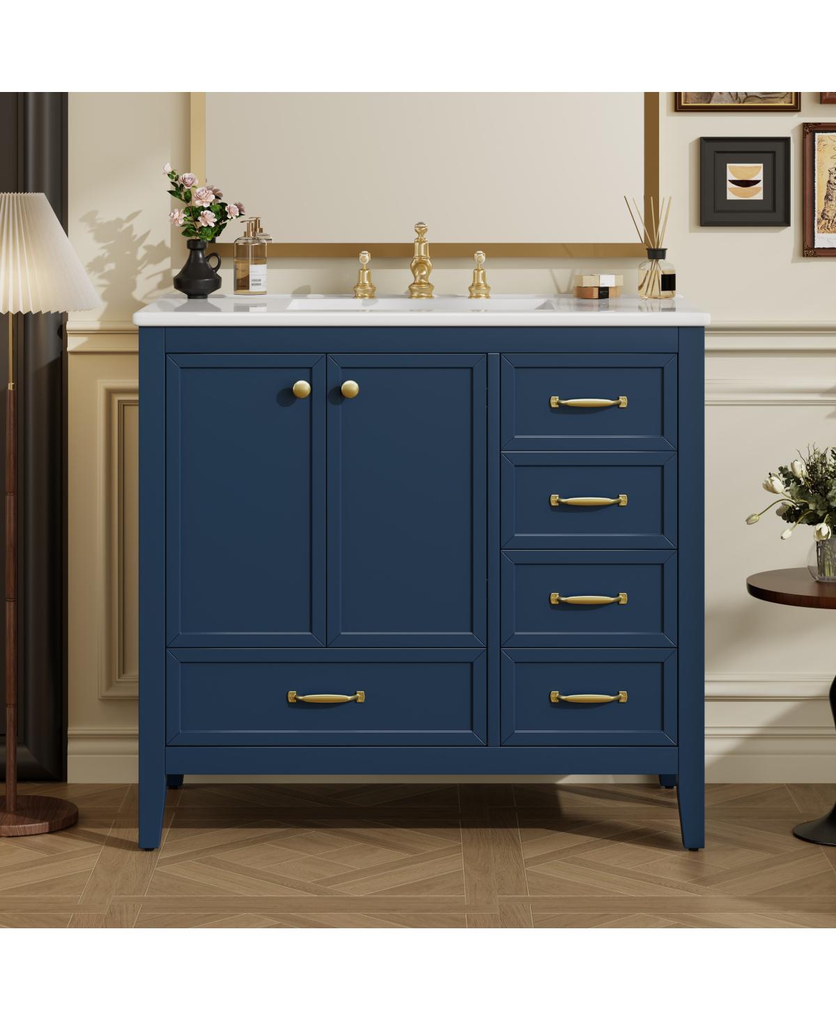 Click here for Sillysis 35.4 Inches Freestanding Bathroom Vanity... prices