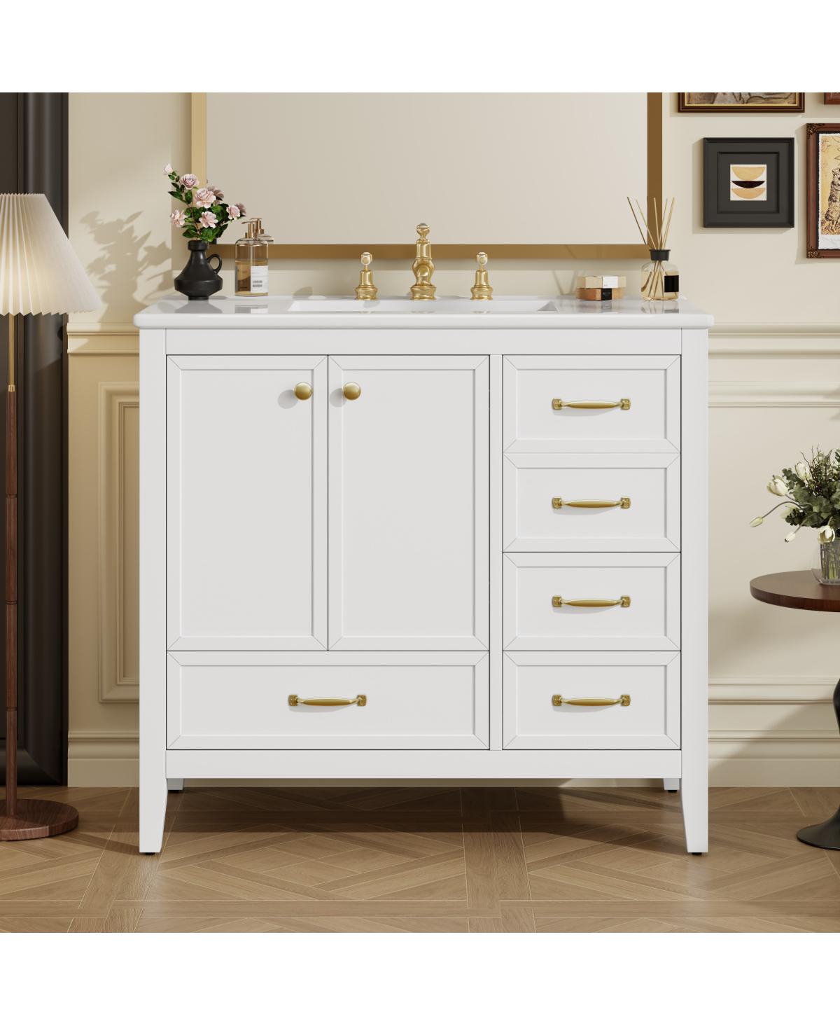 Click here for Sillysis 35.4 Inches Freestanding Bathroom Vanity... prices