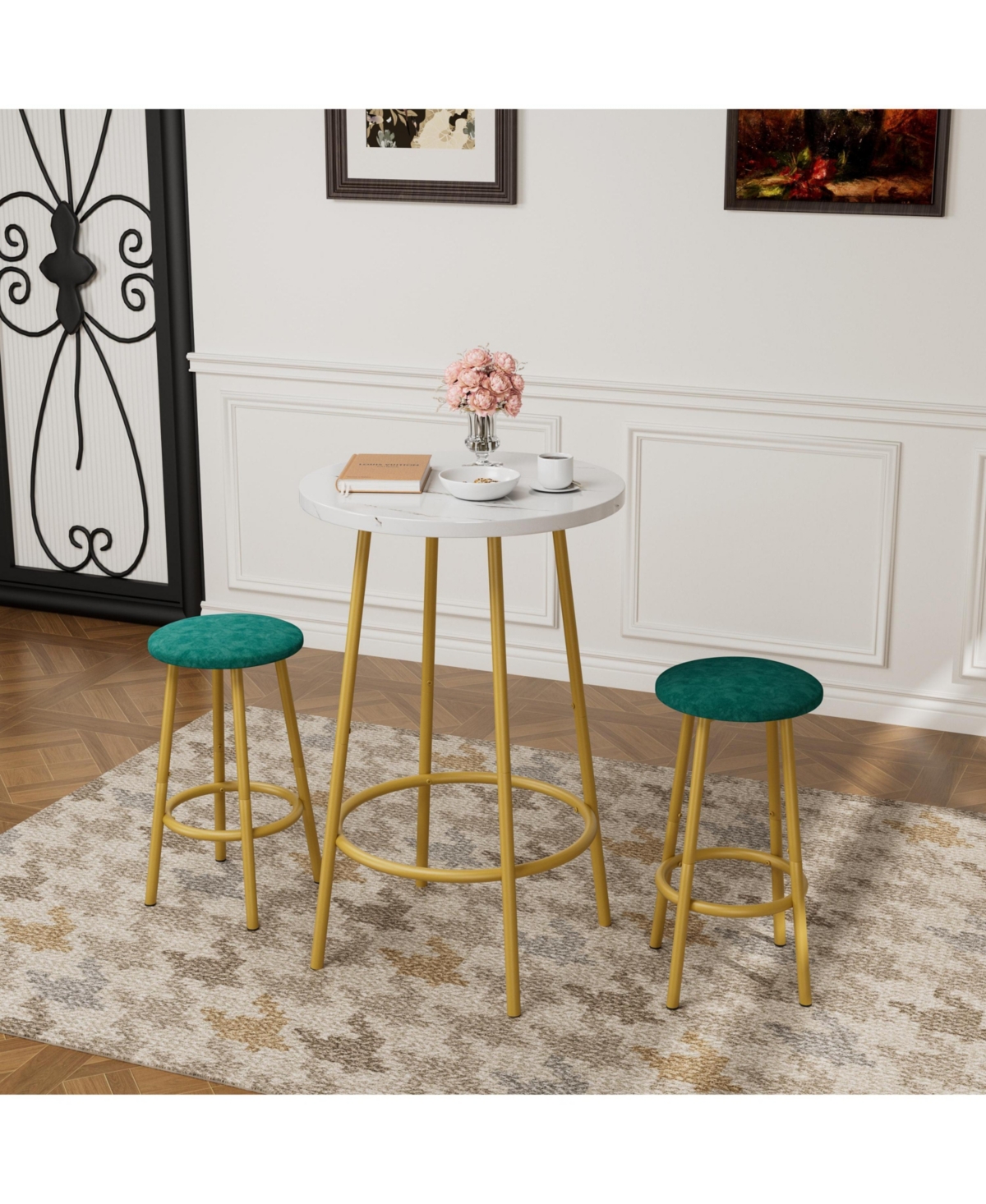 Click here for flynama 3-Piece Modern Pub Bar Table Set with 2 St... prices
