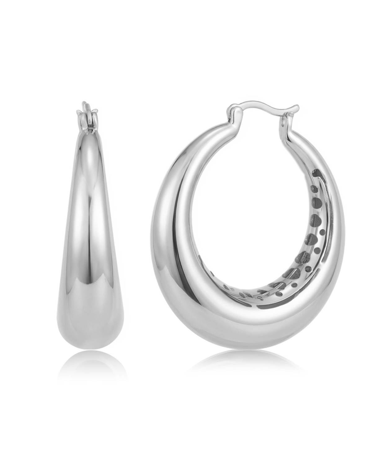 Click here for Simona Timeless Puffed Polished Hoop Earrings - Si... prices