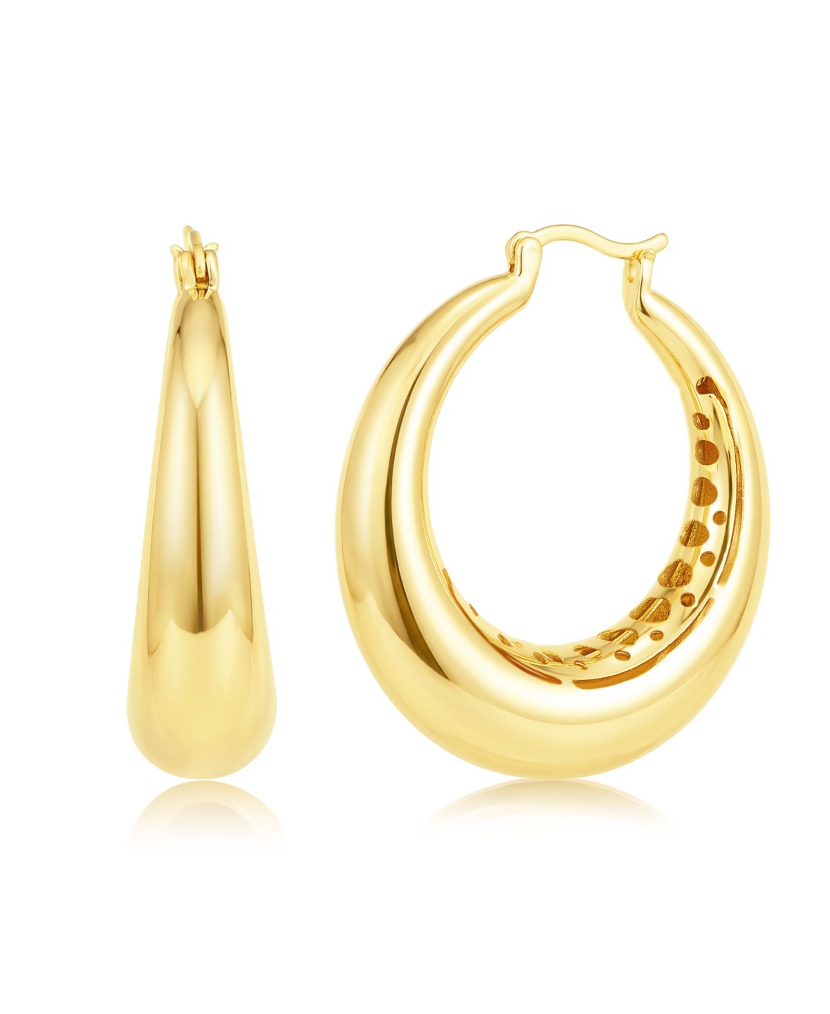 Click here for Simona Timeless Puffed Polished Hoop Earrings - Go... prices
