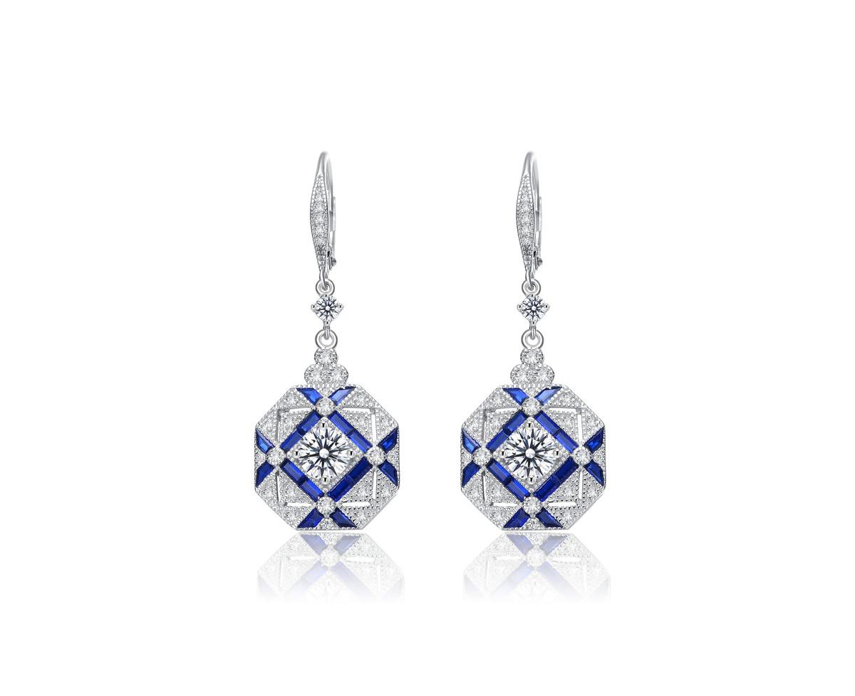 Click here for Rachel Glauber White Gold Plated Geometric Cz Stat... prices
