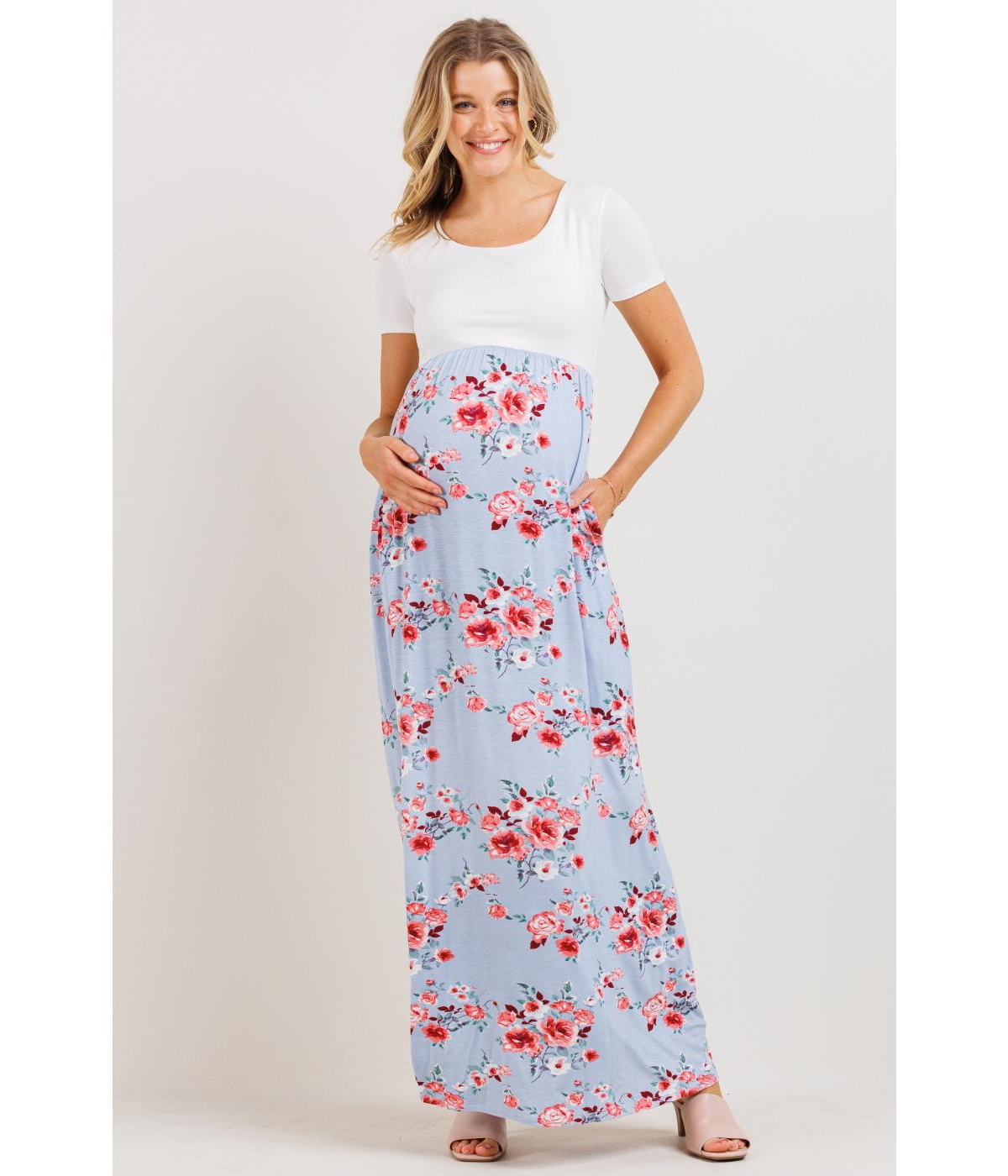 Click here for Hello Miz Maternity Floral Empire Waist Maxi Dress... prices