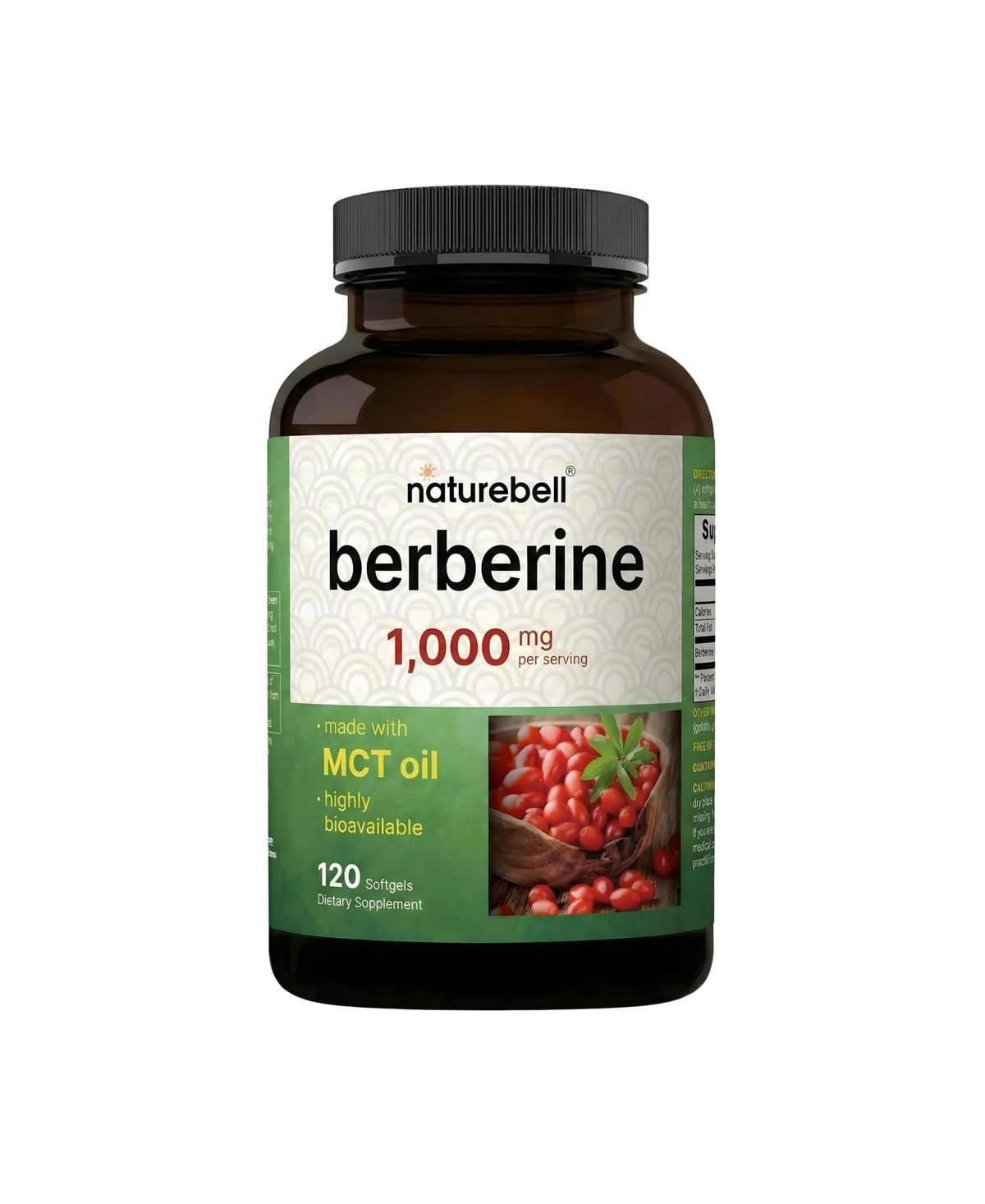 Click here for NatureBell Berberine 1000mg 120 Softgels Mct Oil -... prices