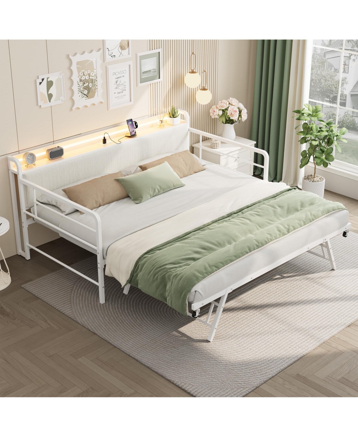 Click here for homfan Twin Daybed with Pop-Up Trundle  Led Lights... prices