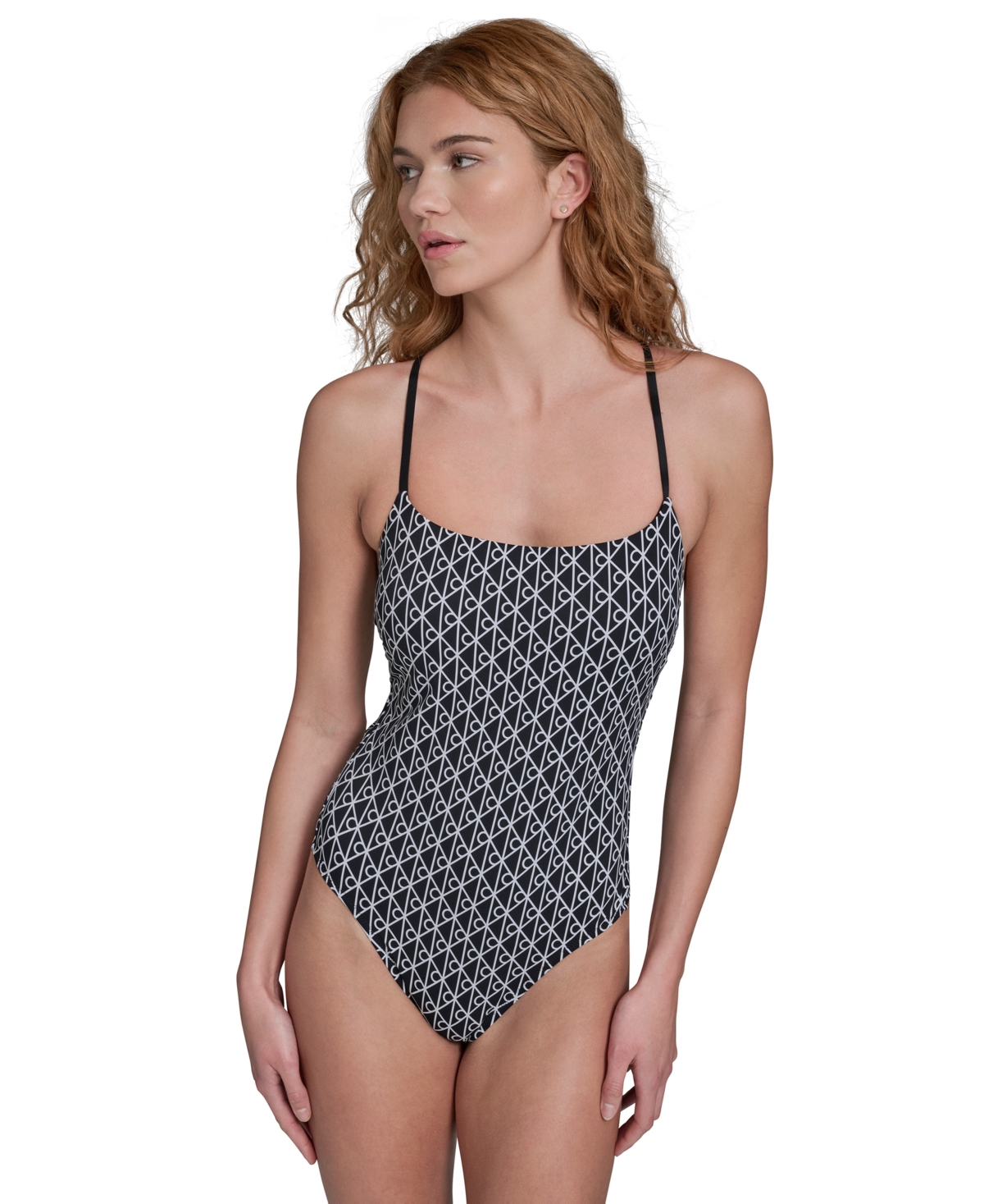 Click here for Calvin Klein Womens Cross Back Straps One-Piece Sw... prices
