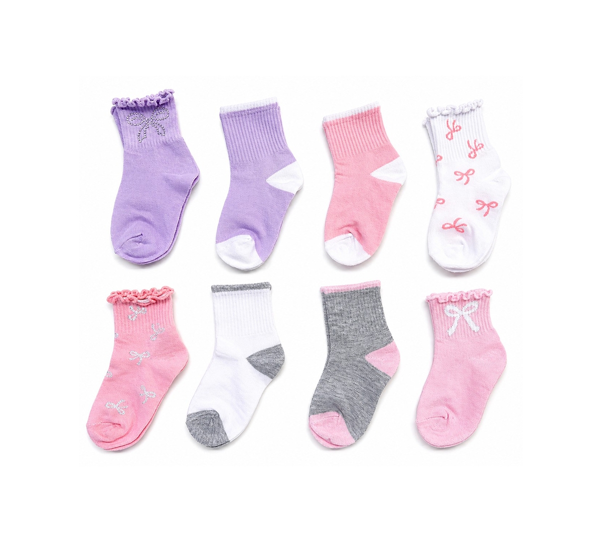 Click here for Rainbow Sugar Girls 4-8.5 Mid Crew Socks  8-Pack -... prices
