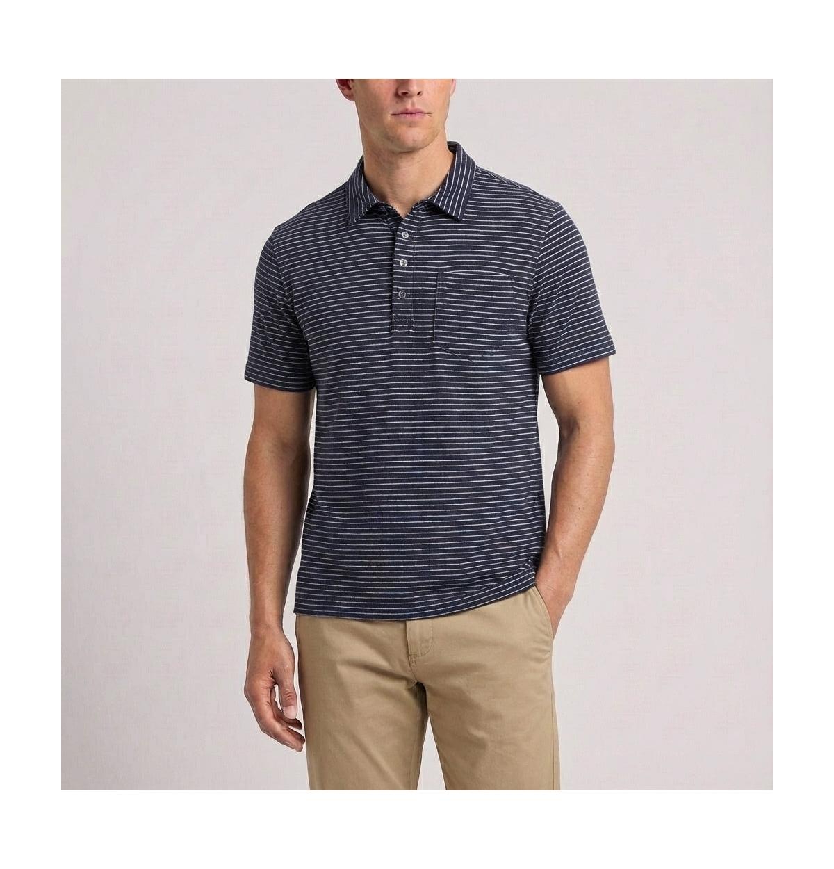 Click here for Surfside Supply Co. Mens Michael Stripe Polo - Nav... prices