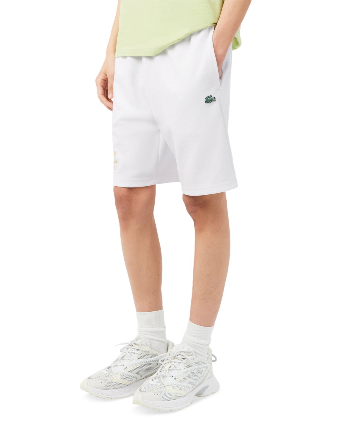 Click here for Lacoste Mens Logo Printed Elastic Waistband Shorts... prices