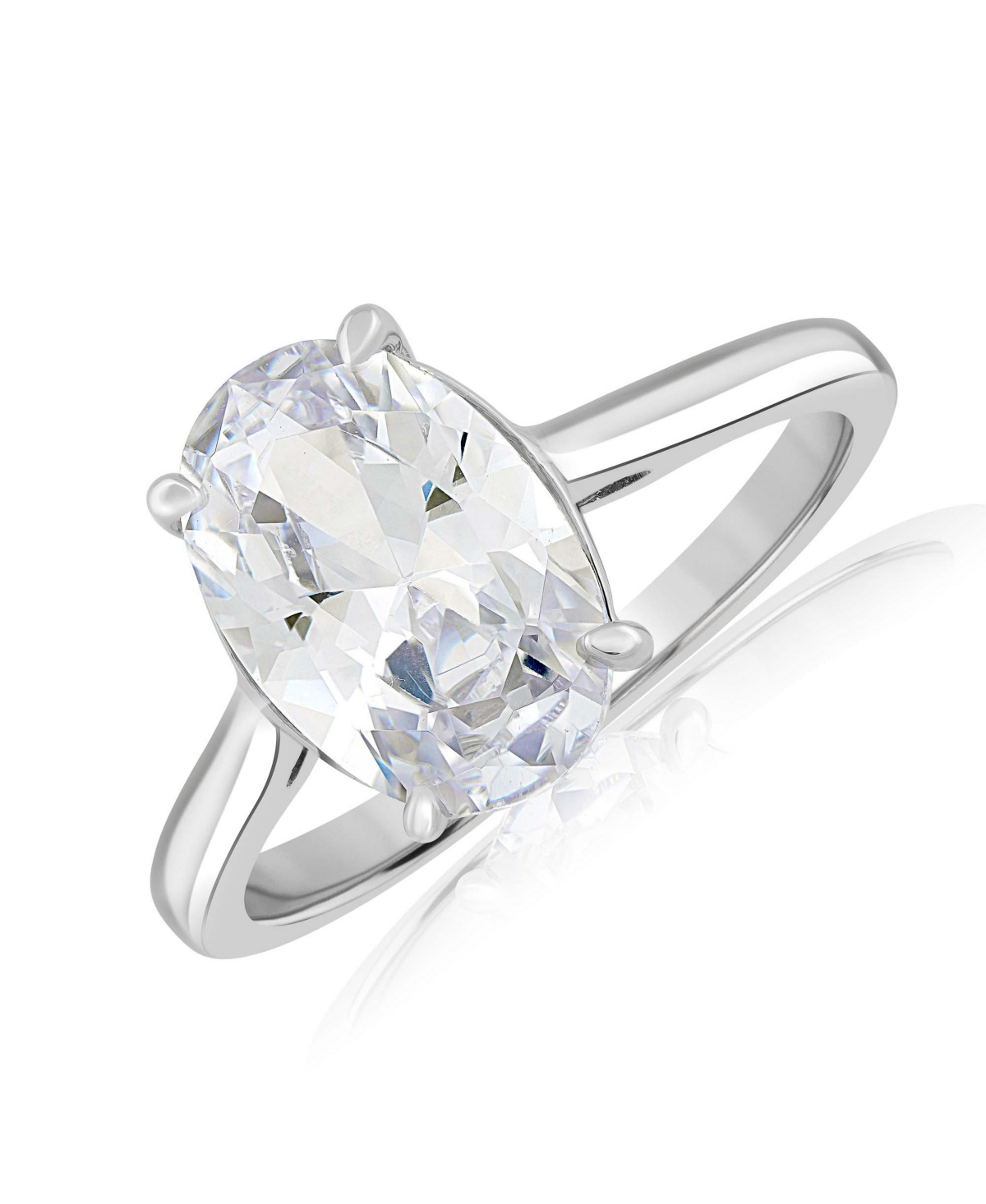 Click here for Simona Radiant Oval Solitaire Cz Ring - Silver prices