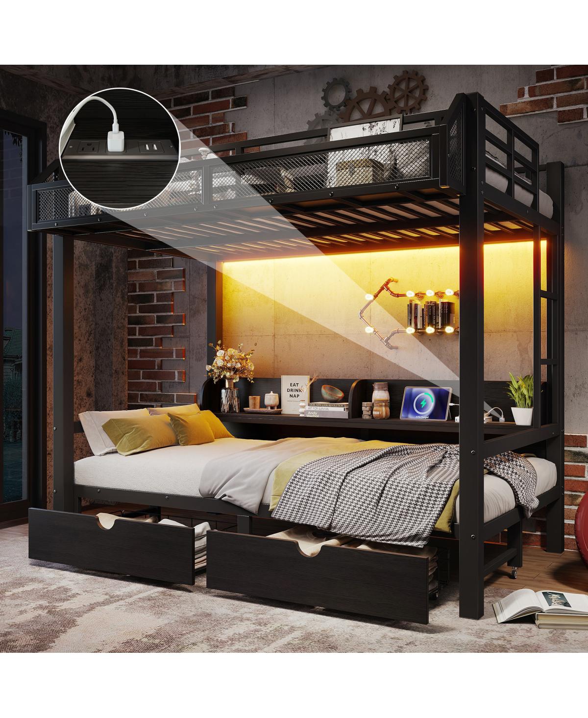 Click here for Streamdale Furniture Metal Bunk Bed with Storage... prices