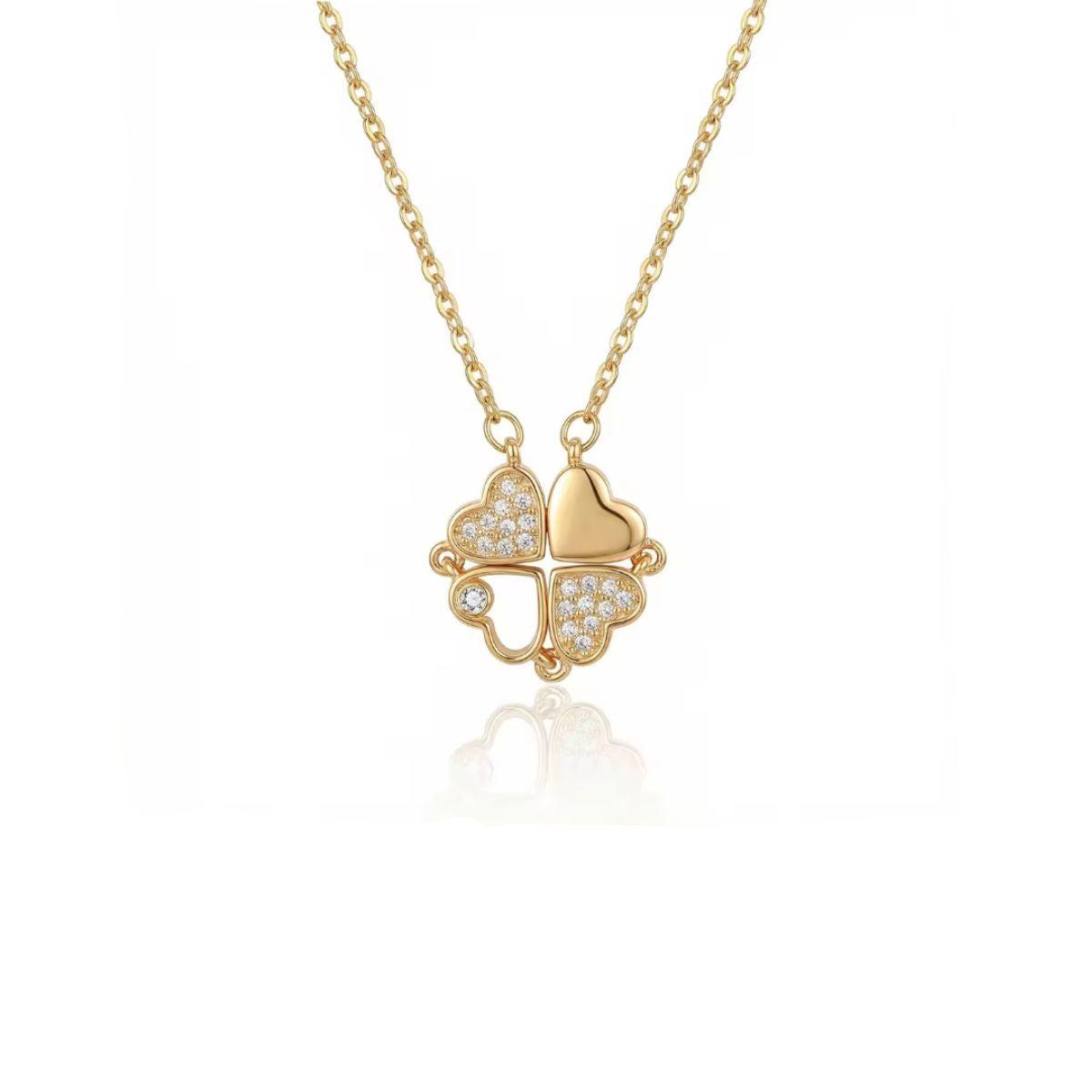 Click here for Rebl Jewelry Clover Pendant Necklace - Gold prices