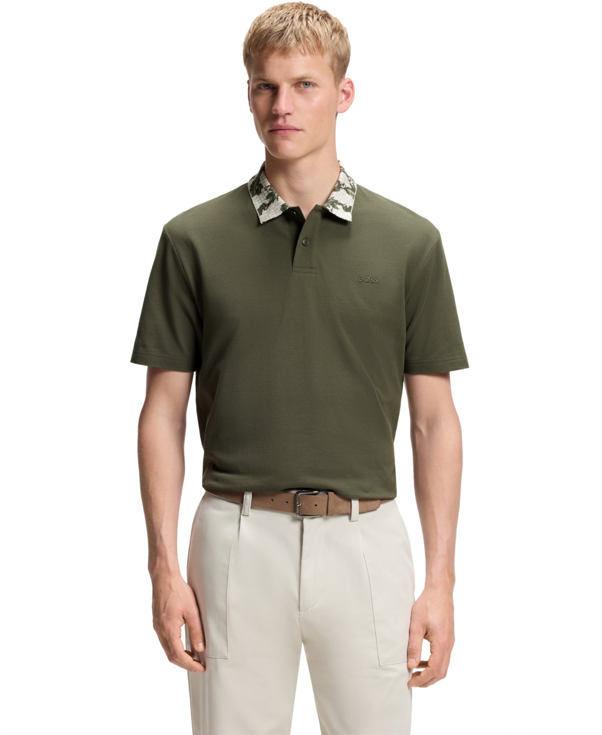 Click here for Boss by Hugo Boss Mens Relaxed-Fit Jacquard Collar... prices