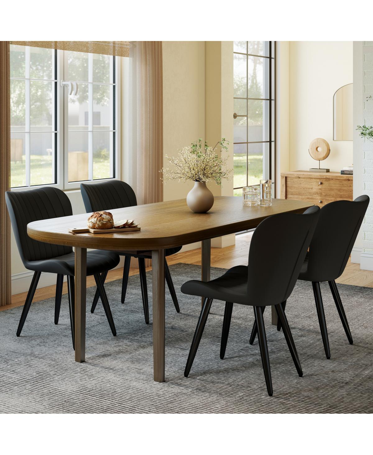 Click here for Streamdale Furniture 4 Modern Pu Leather Dining Ch... prices