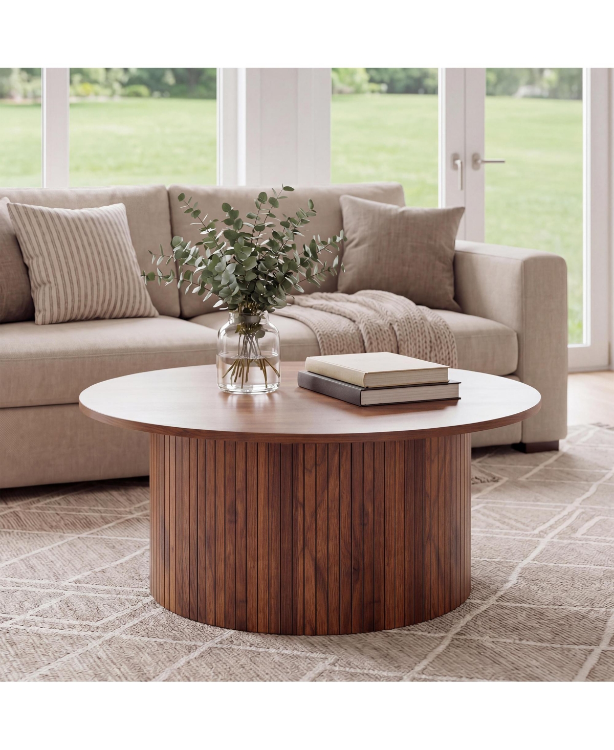 Click here for gaomon Modern Fluted Coffee Table Round Accent Tab... prices