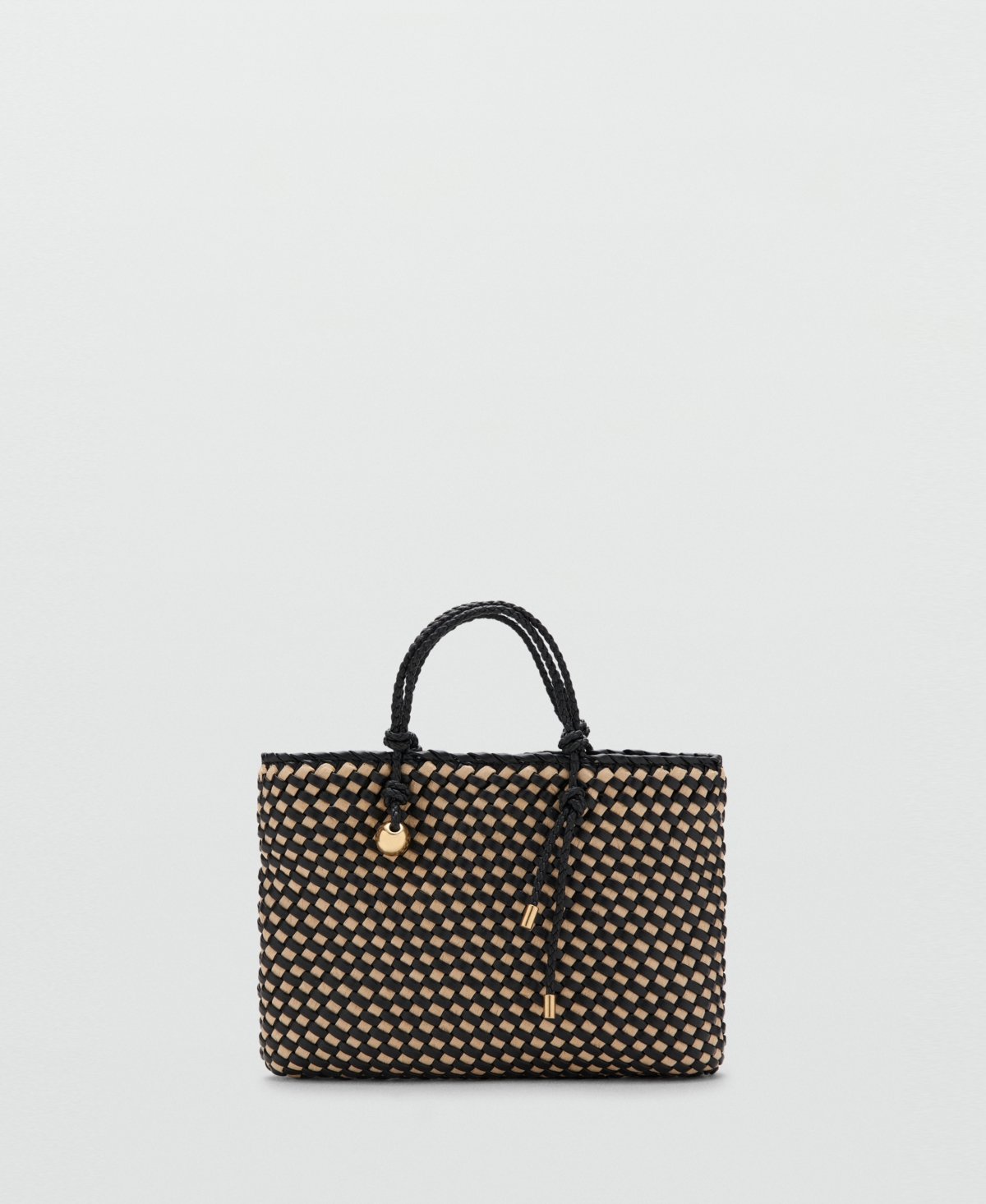 Click here for Mango Womens Natural Fiber Tote Bag - Black prices
