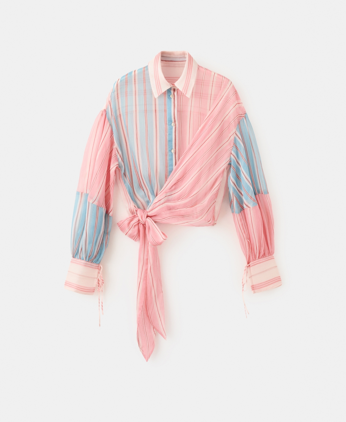 Click here for Mango Womens Bow Striped Blouse - Blue prices