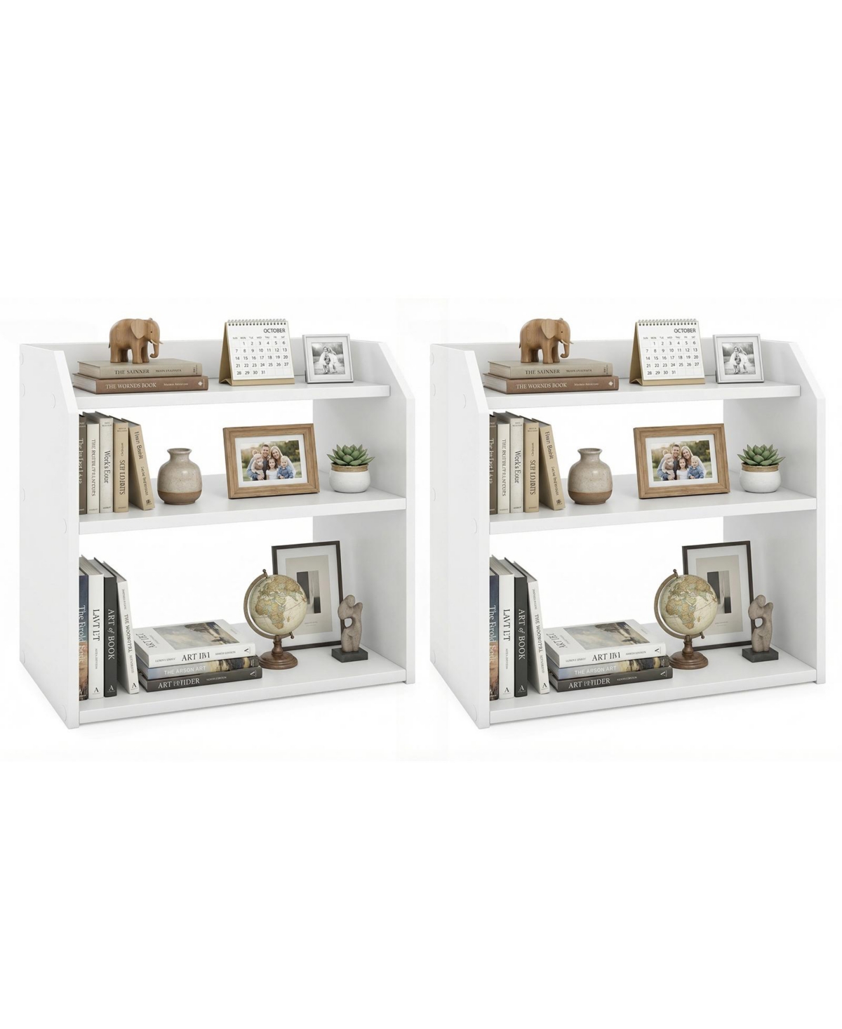 Click here for Gymax 2Pieces 3-Tier Desktop Bookshelf with Raised... prices