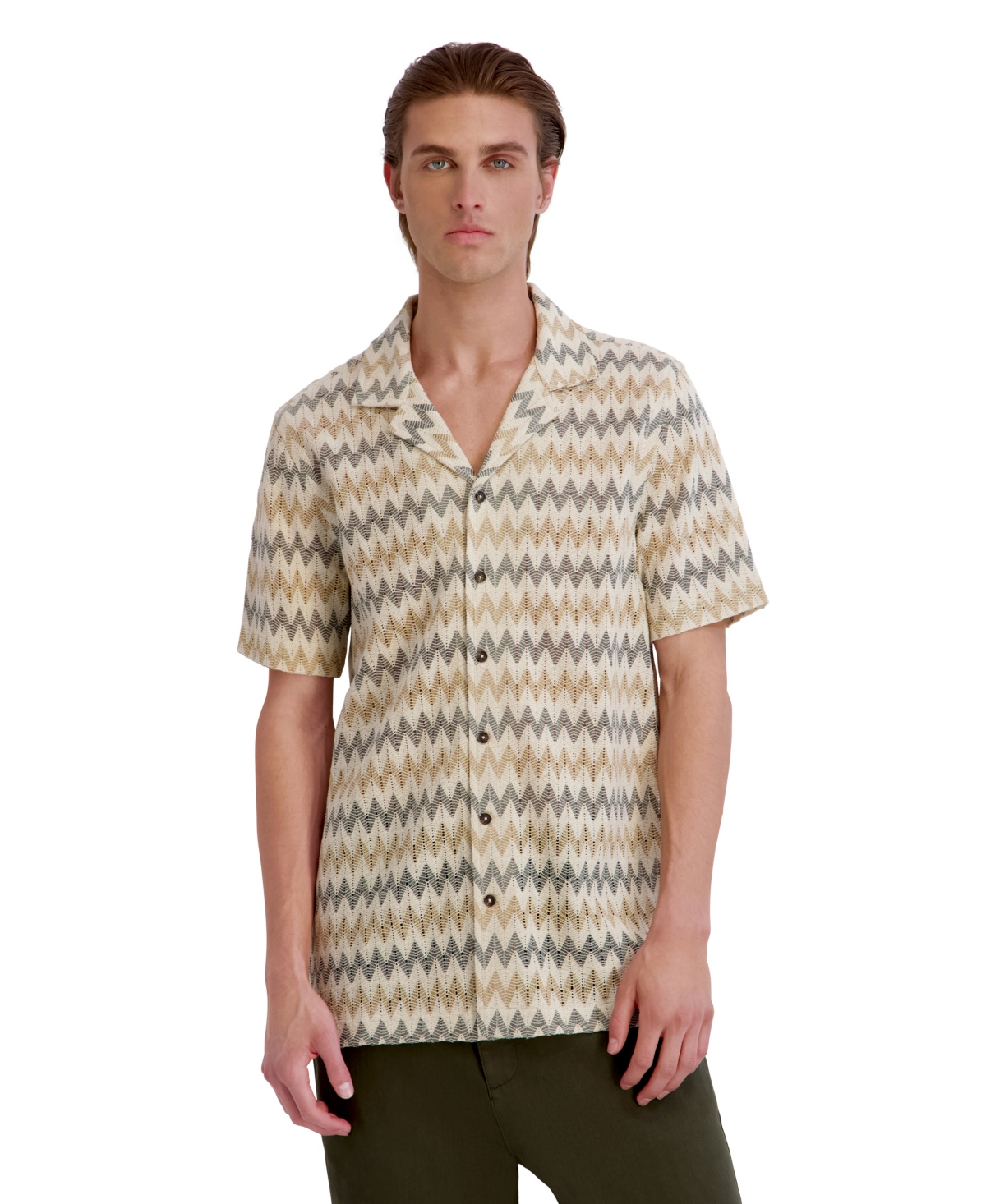 Click here for Karl Lagerfeld Paris Mens Jacquard Knit Short-Slee... prices