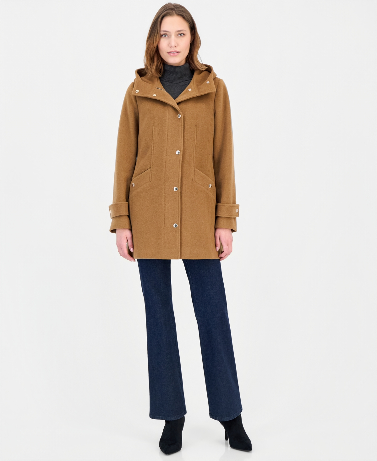 Click here for Michael Michael Kors Womens Hooded Button-Front Co... prices