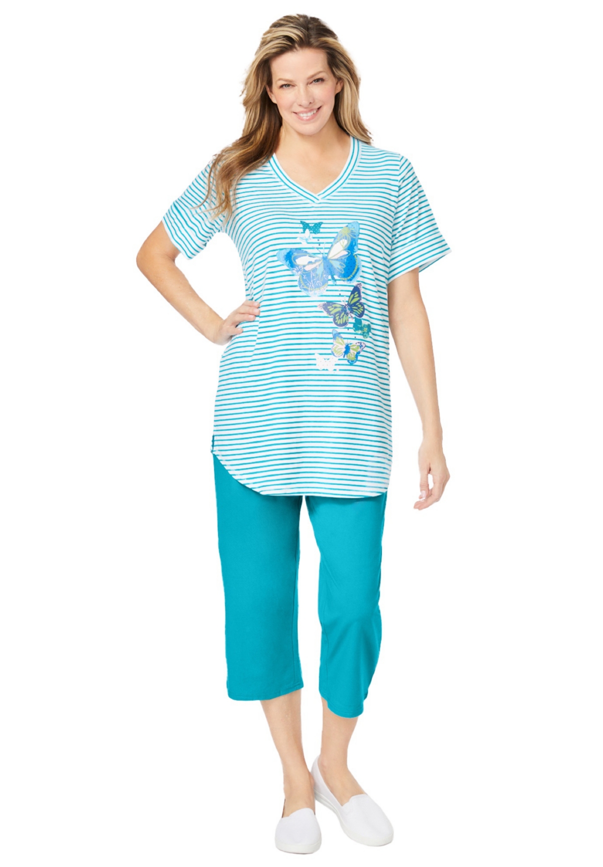 Click here for Woman Within Womens Within Two-Piece V-Neck Tunic... prices