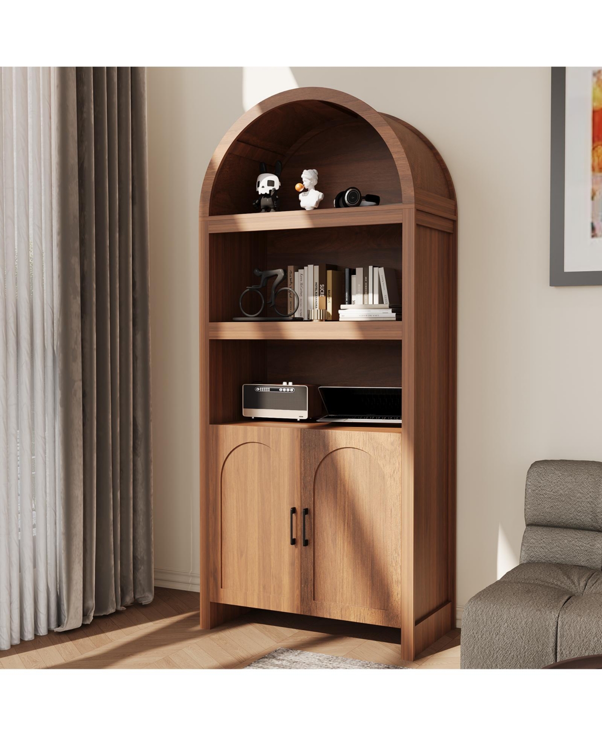 Click here for gaomon Modern Arched 71 Bookcase Cabinet - 5-Tier... prices