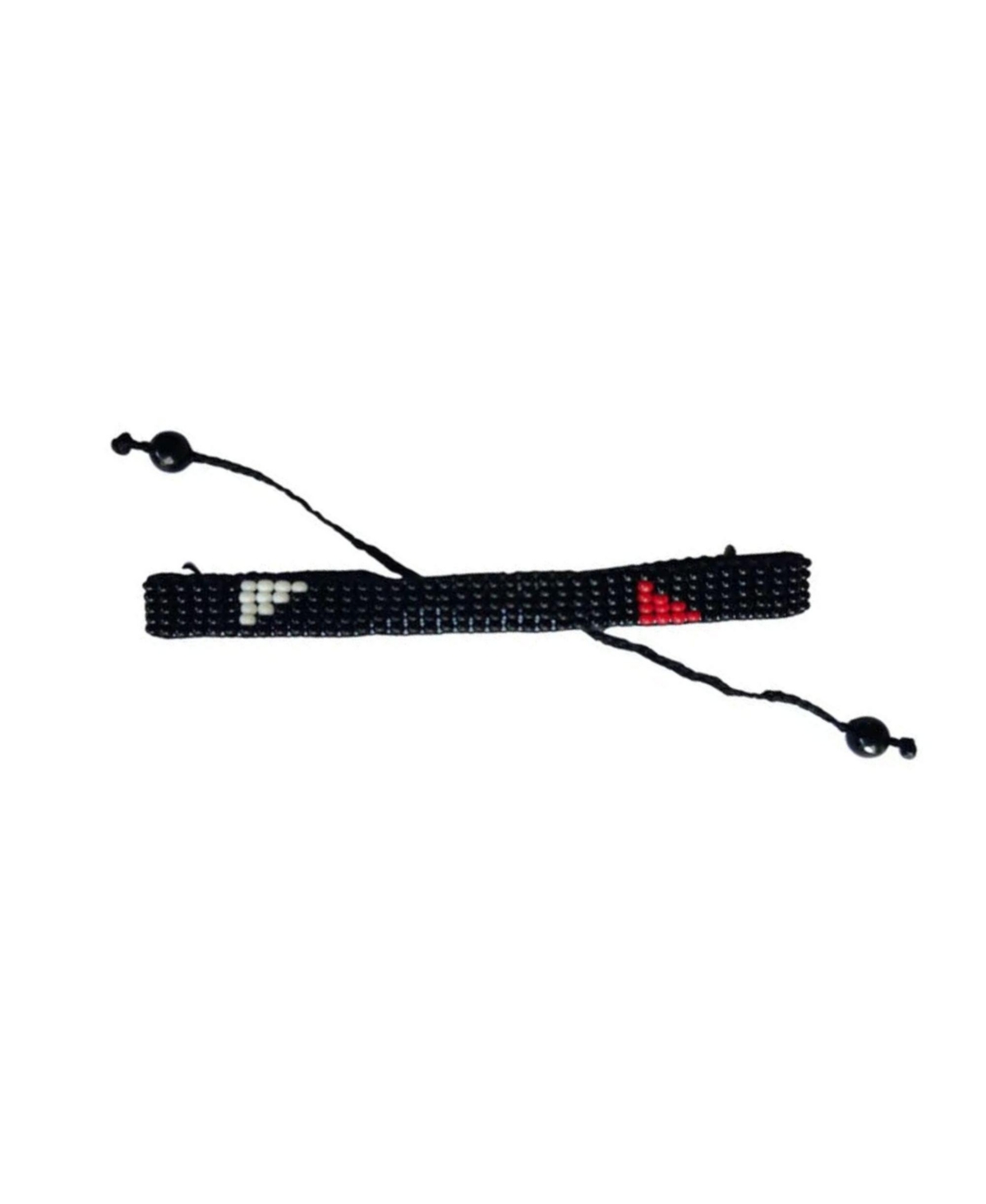 Click here for Silent Strength Beaded Bracelet â Black with Red... prices