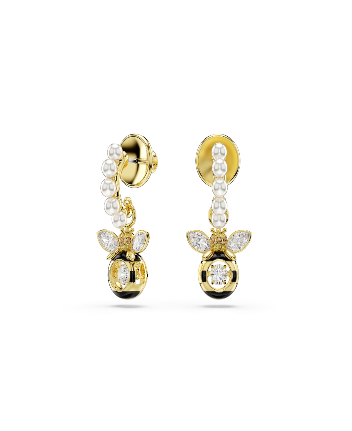 Click here for Swarovski Gold-Tone Plated Two Busy Bees Mini Hoop... prices