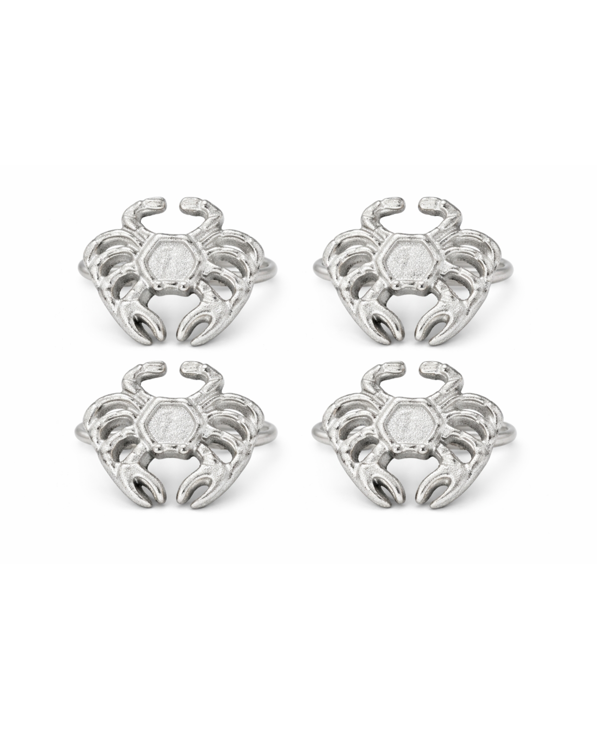 Click here for Dainty Home Crab Napkin Rings Set of 4  Silver Met... prices