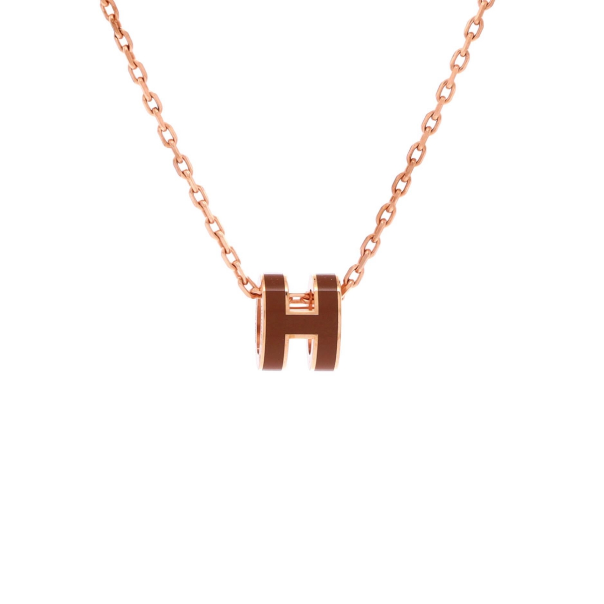 Click here for Pre-Owned HERMES Pop H Pendant Chain Necklace - En... prices