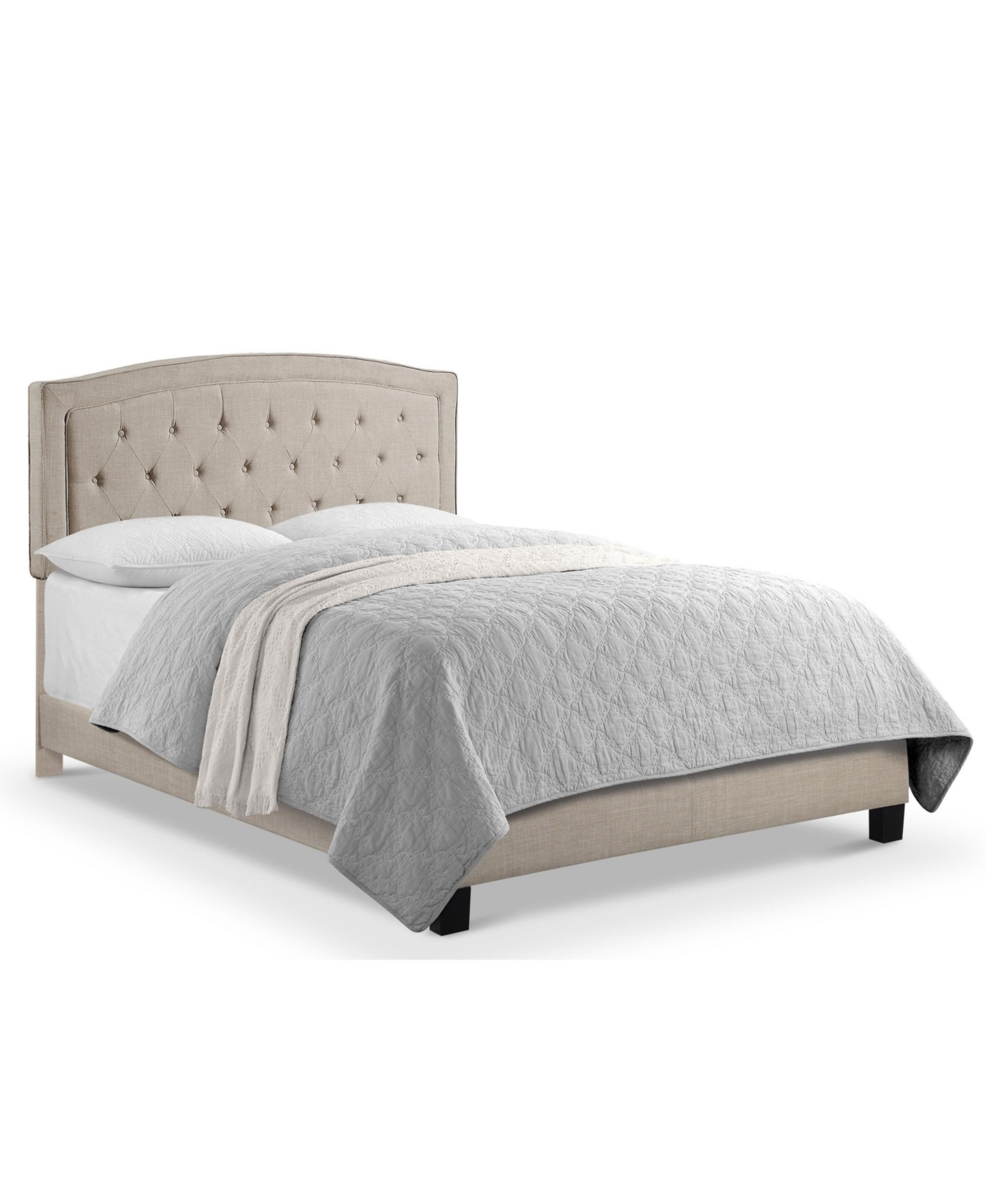 Click here for Boyel Living Upholstered Bed with Curved Button Tu... prices