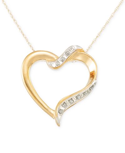 Signature Diamonds™ Heart Pendant Necklace in 14k Gold over Resin Core ...