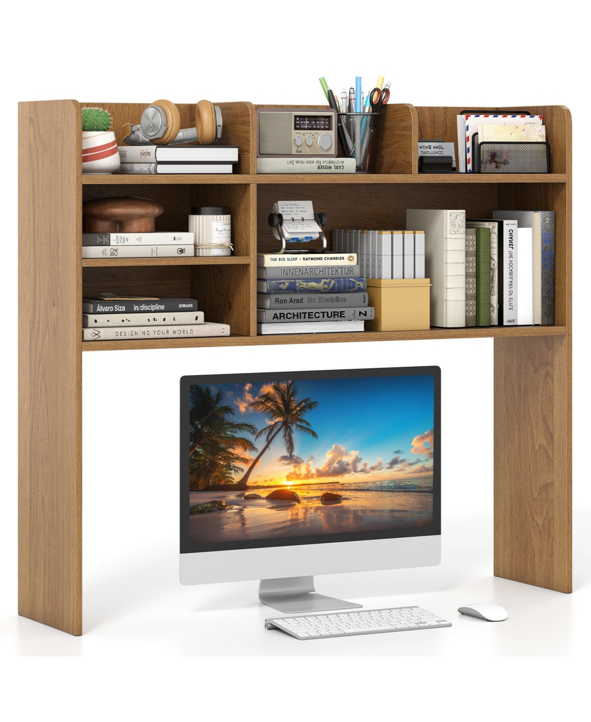 Click here for Gymax 3 Tier Desktop Bookshelf with 6 Shelves Desk... prices