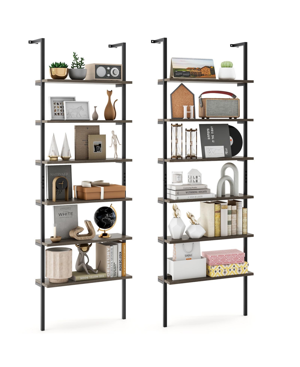 Click here for Gymax 2 Piece 6 tier Ladder Shelf 72 Inches Indust... prices