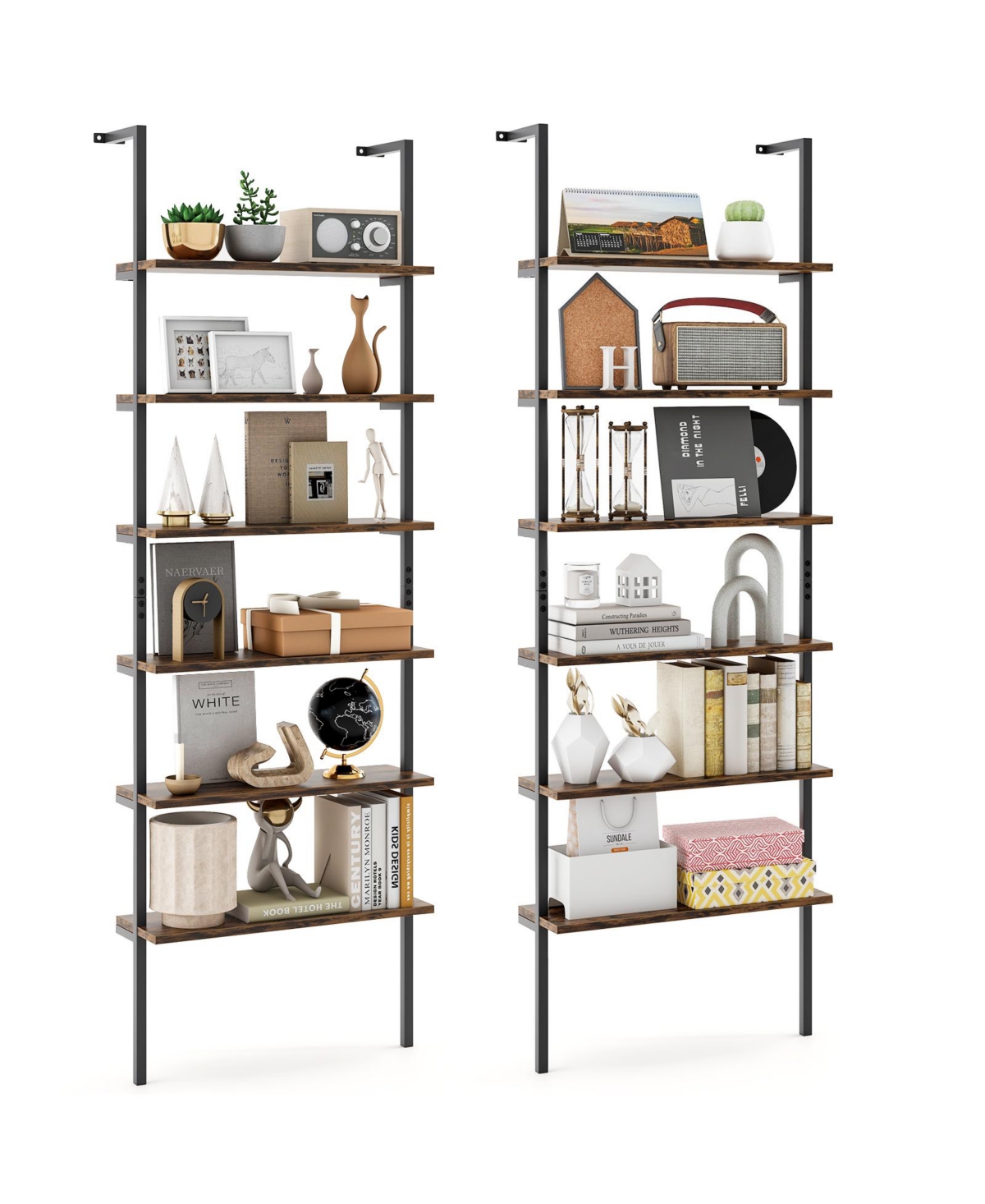 Click here for Gymax 2 Piece 6 tier Ladder Shelf 72 Inches Indust... prices