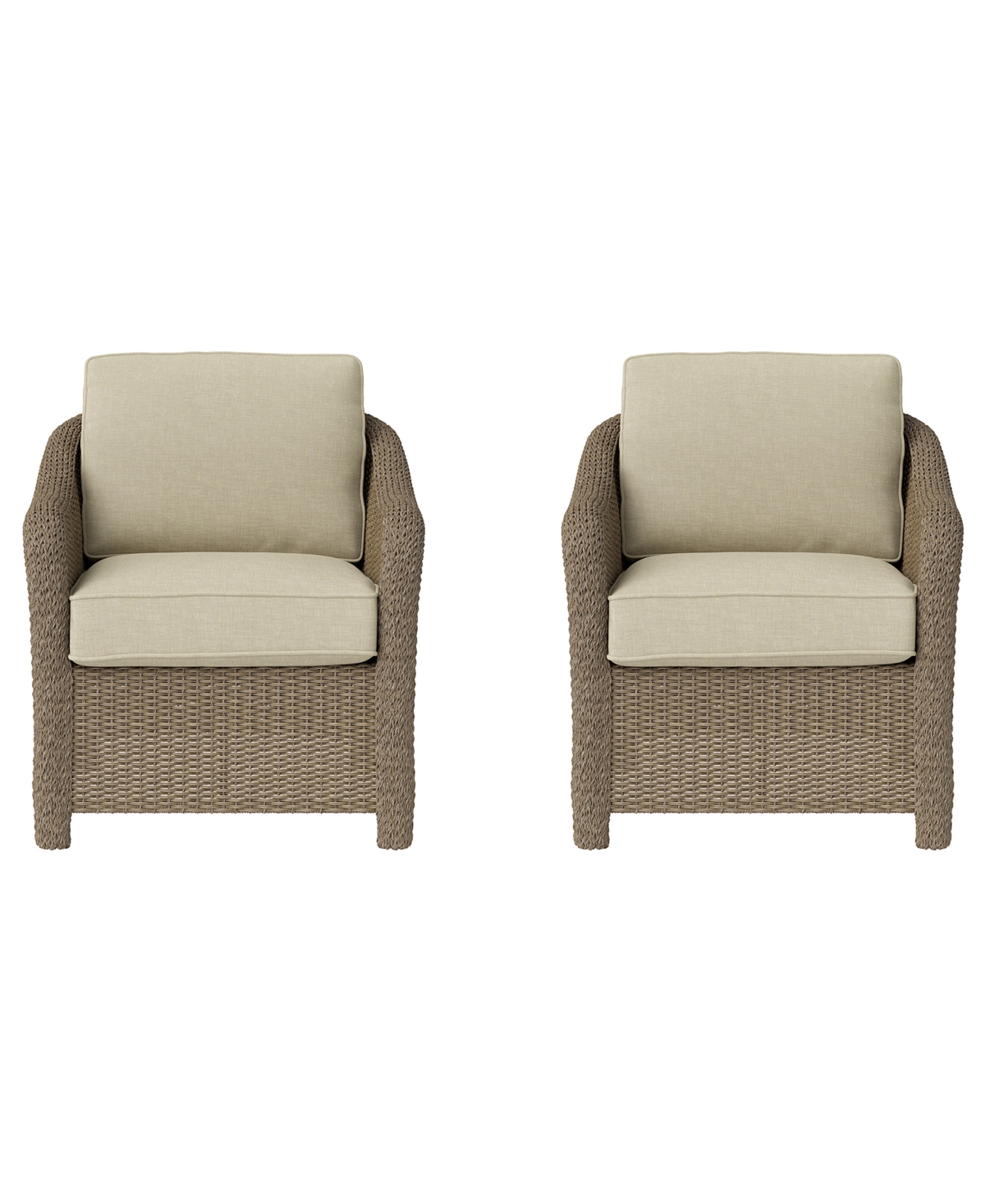 Click here for Agio Sonetta Outdoor Club Chairs  Set of 2 - Straw... prices