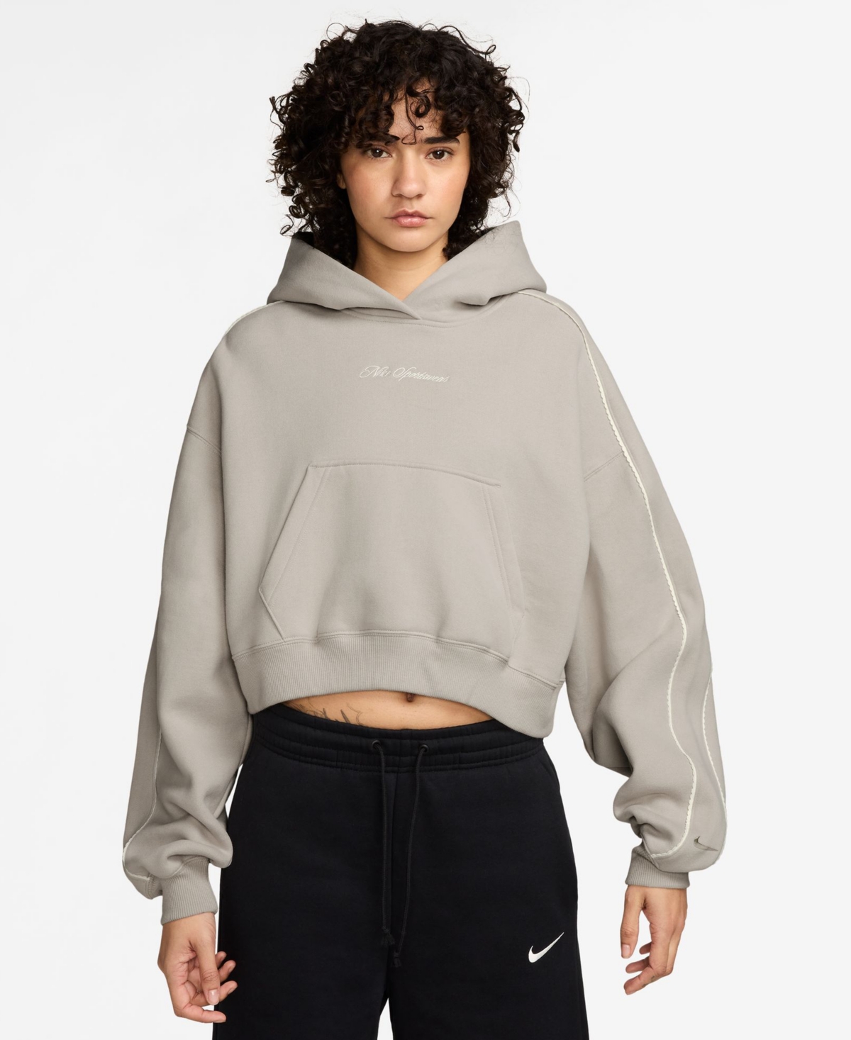Click here for Nike Studio Fleece Womens Oversized Scallop-Trim H... prices