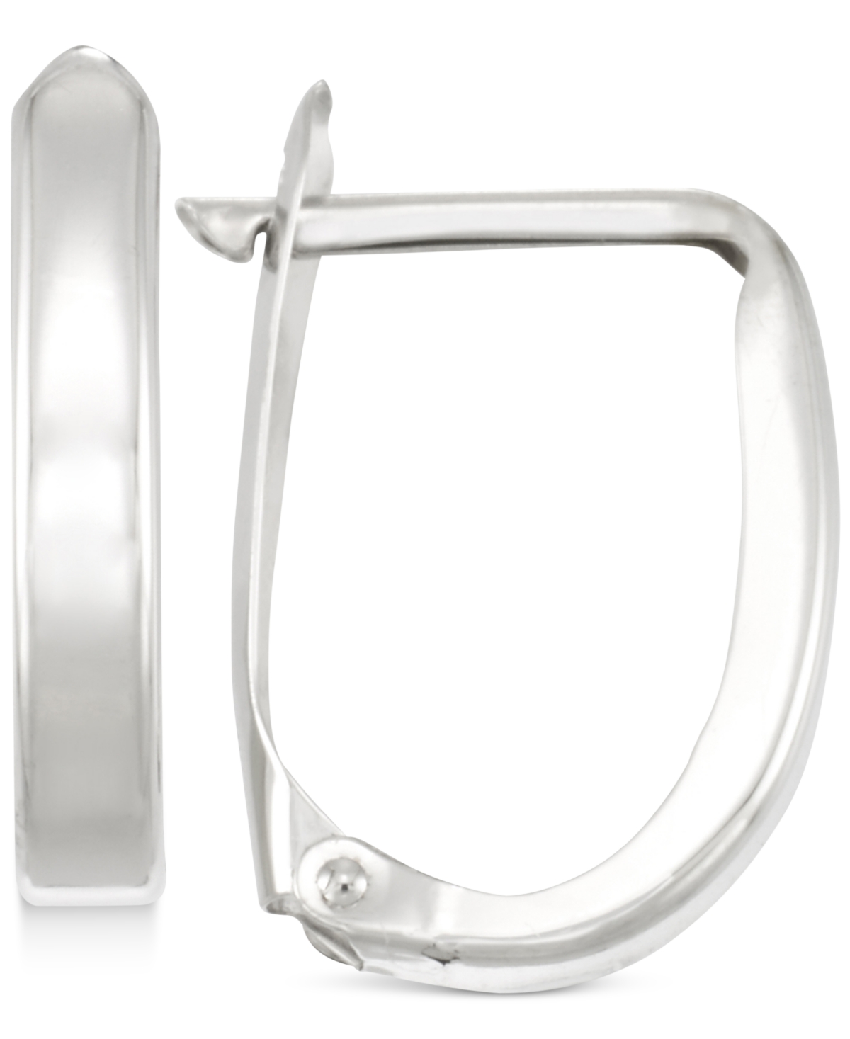 Click here for Polished U-Hoop Earrings in 10k Gold - White Gold prices