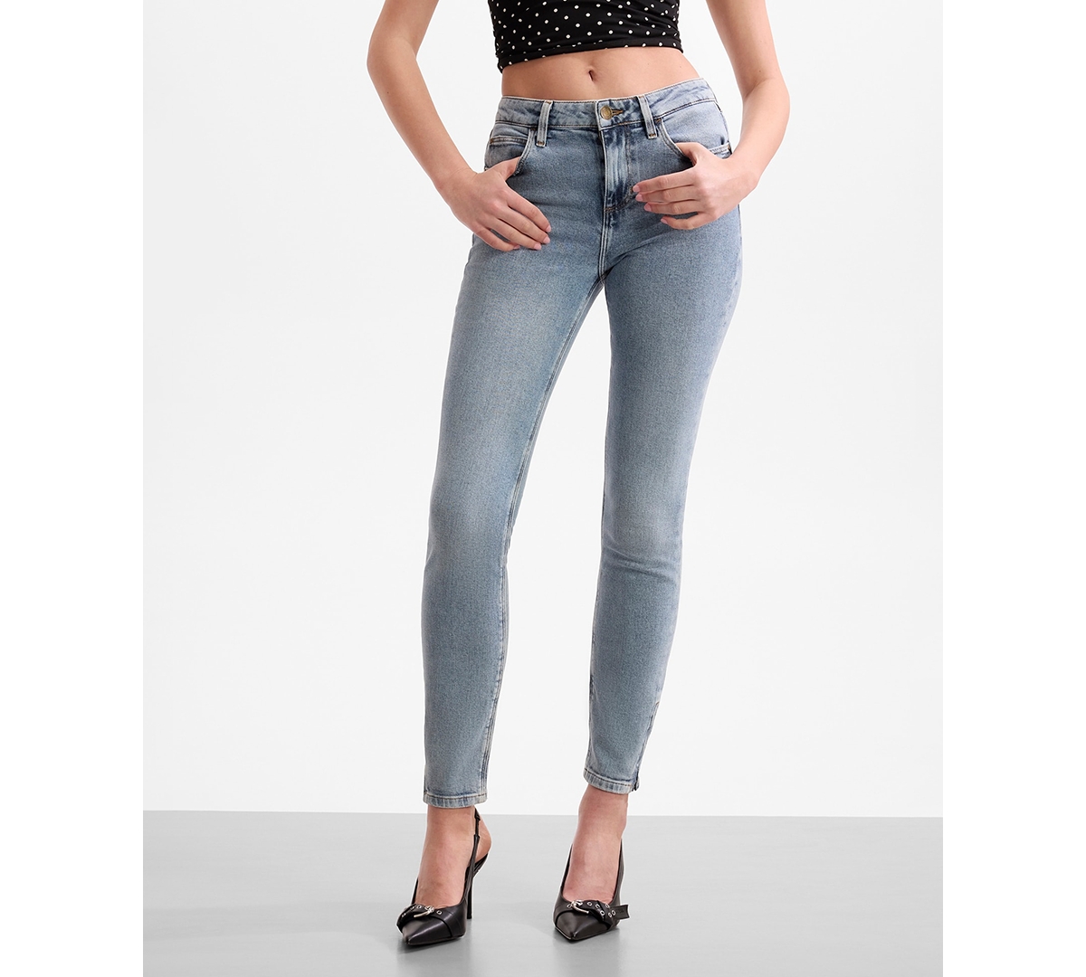 Click here for Guess Womens Marilyn 3 Zip-Up Skinny-Fit Jeans - B... prices