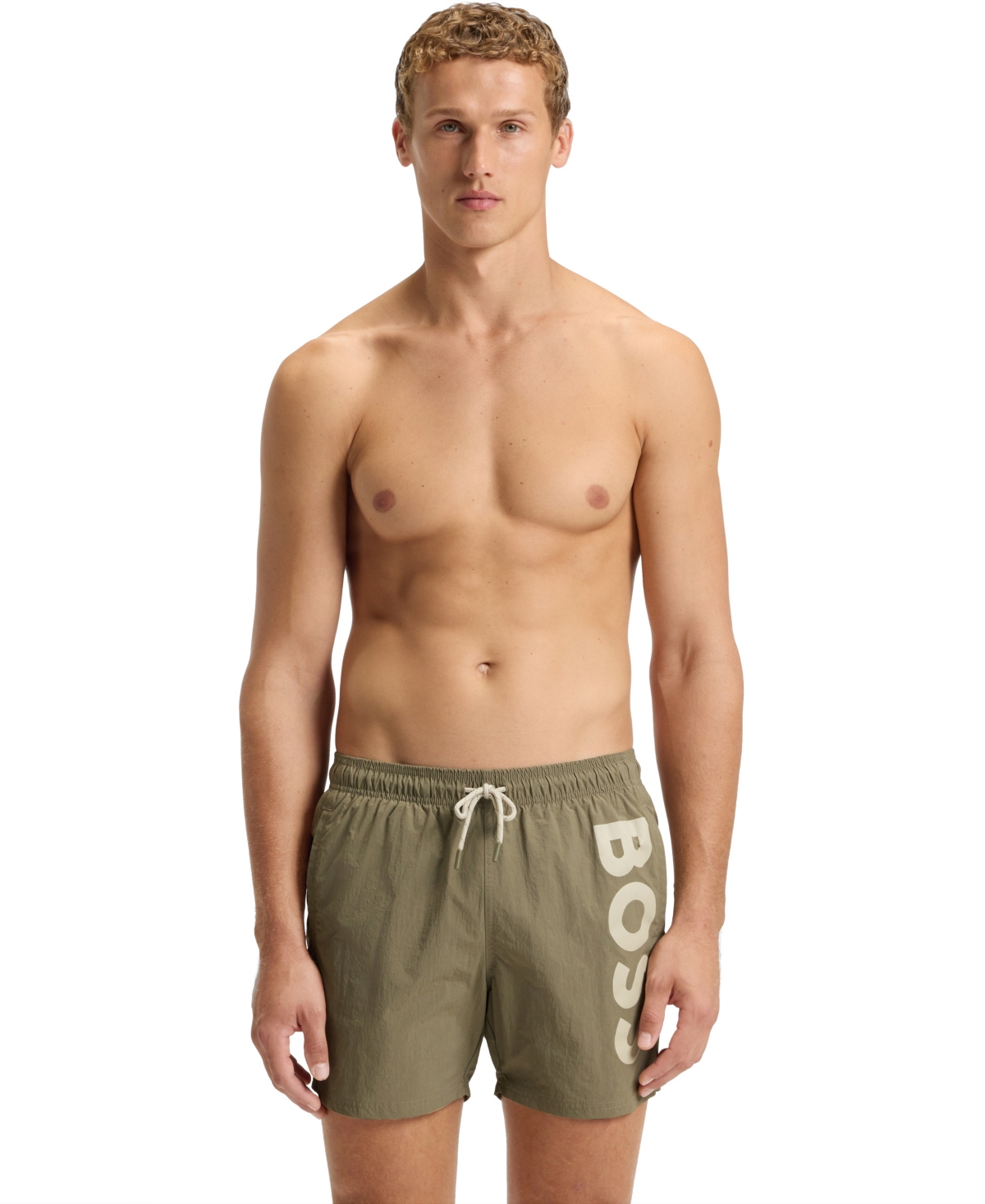 Click here for Boss by Hugo Boss Mens Contrast-Logo Swim Shorts -... prices