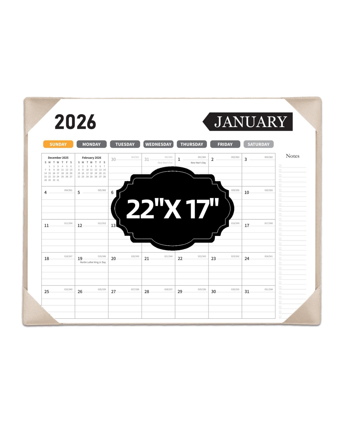 Click here for Gnuadz Large Desk Calendar 2026 18 Month Desktop P... prices