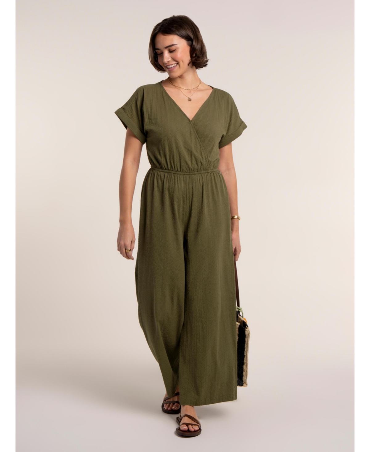 Click here for Brakeburn Womens Ada Jumpsuit - Khaki prices