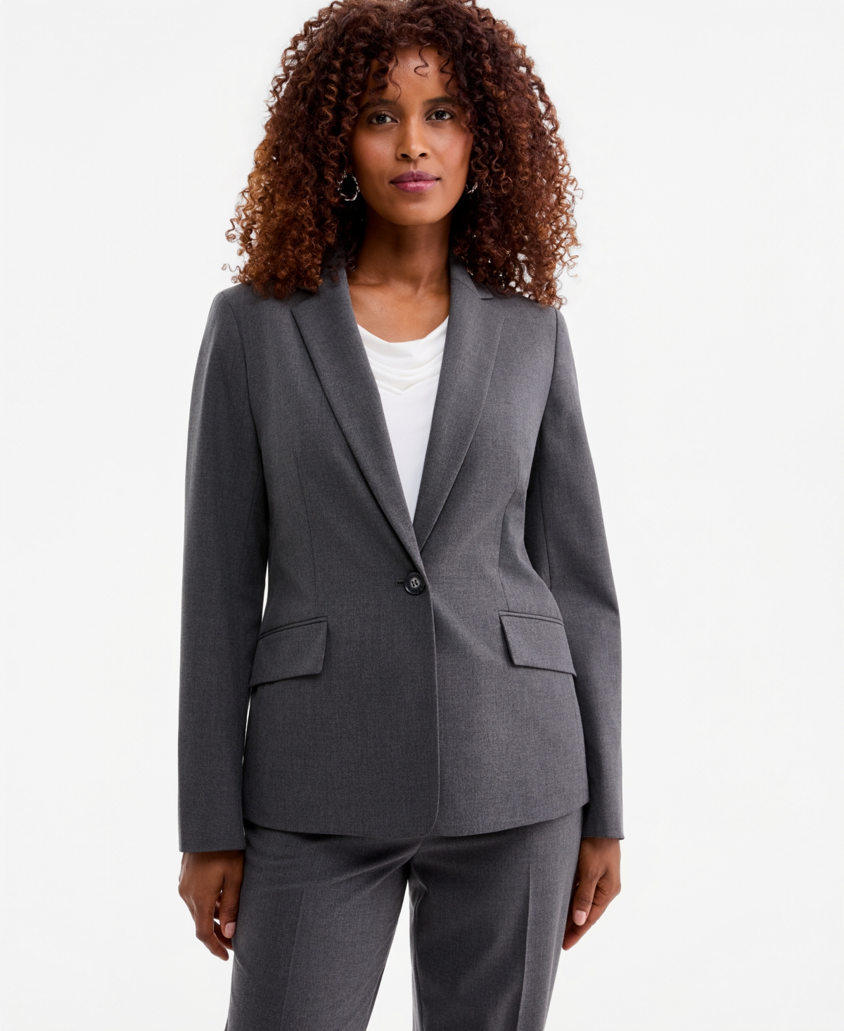 Click here for Kasper Womens Washable Bi-Stretch Notch-Collar One... prices
