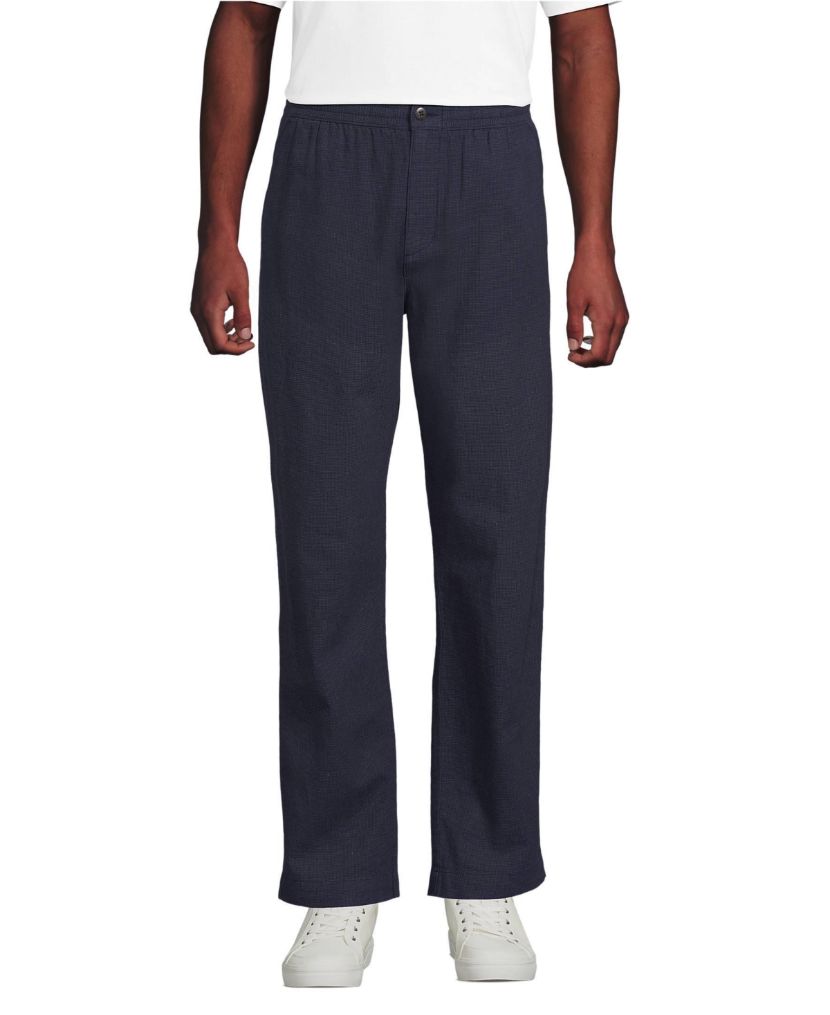 Click here for Lands End Mens Linen Cotton Elastic Waist Pant - R... prices