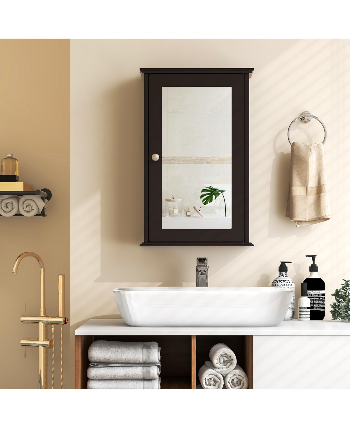 Click here for sumyeg Bathroom Wall Cabinet with Single Mirror Do... prices