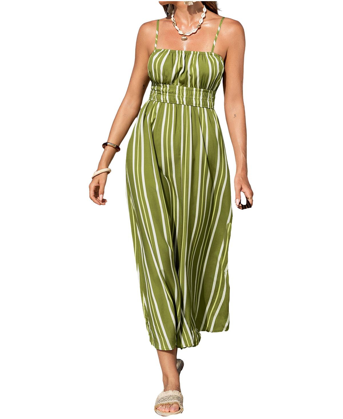 Click here for Cupshe Womens Green Grass Striped Maxi Beach Dress... prices