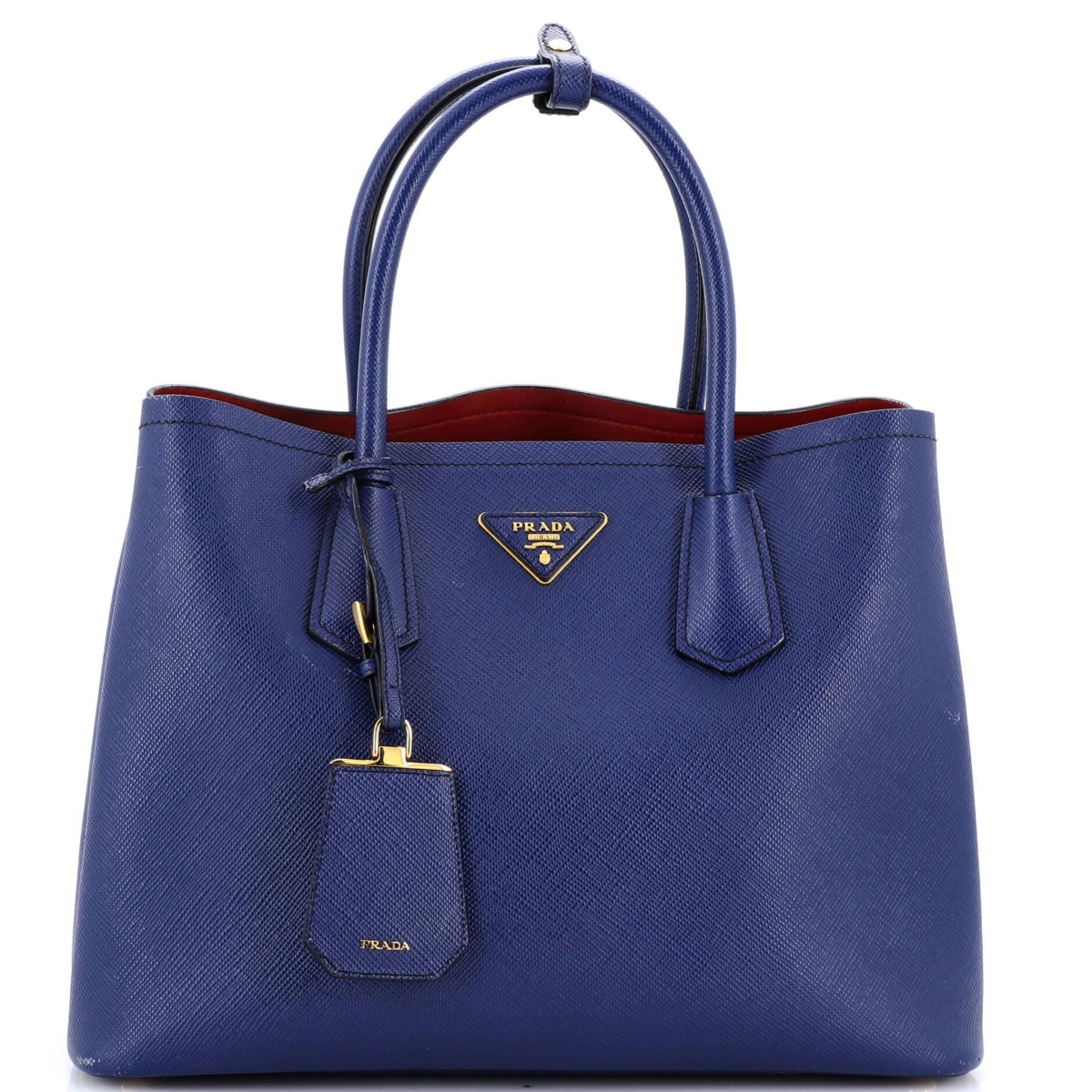 Click here for Pre-Owned Prada Medium Cuir Double Tote Saffiano L... prices
