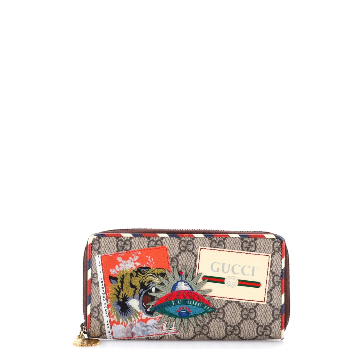 Click here for Pre-Owned Gucci Zip Around Wallet Printed Gg Coate... prices